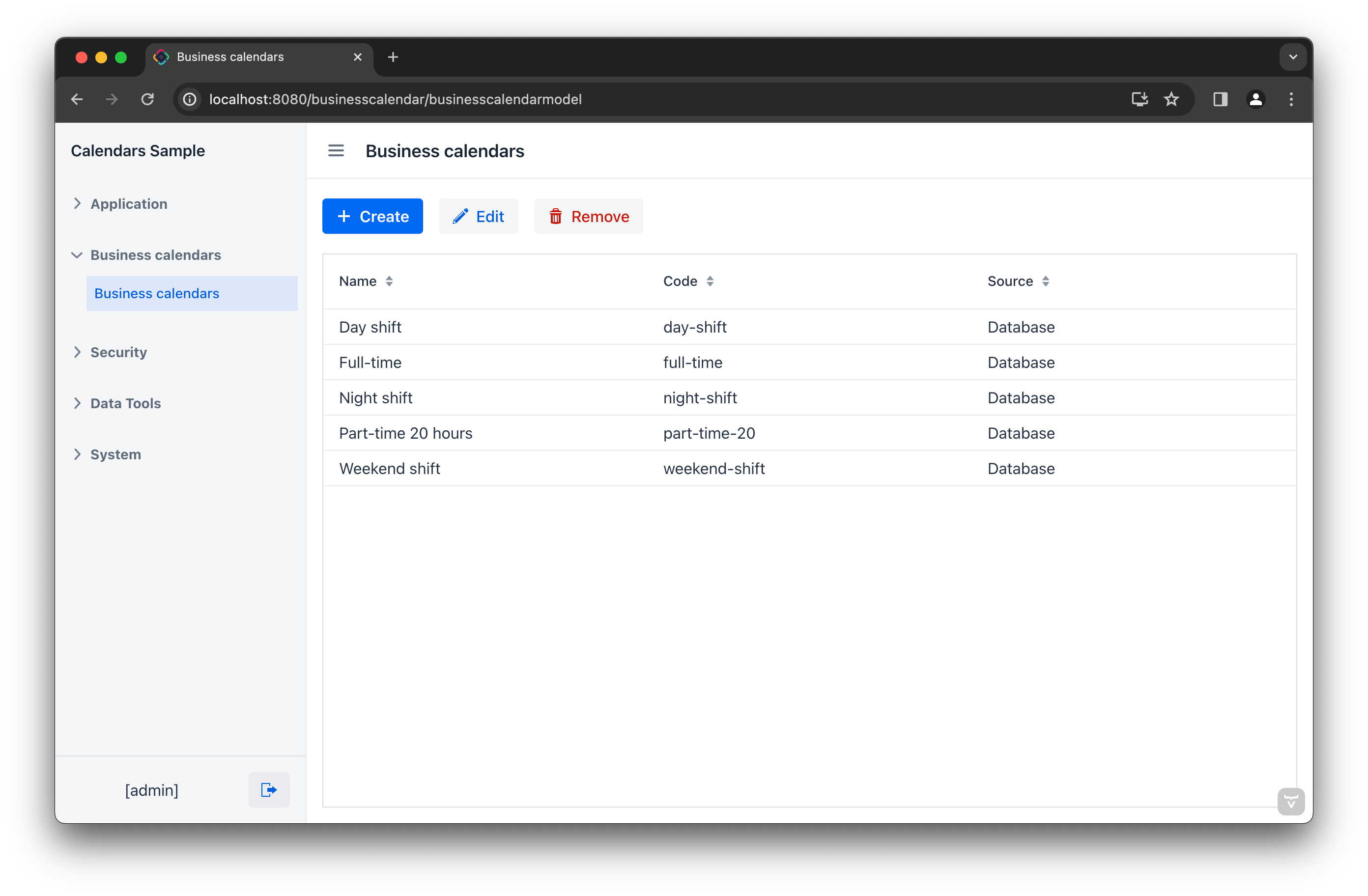 Business Calendars – Jmix